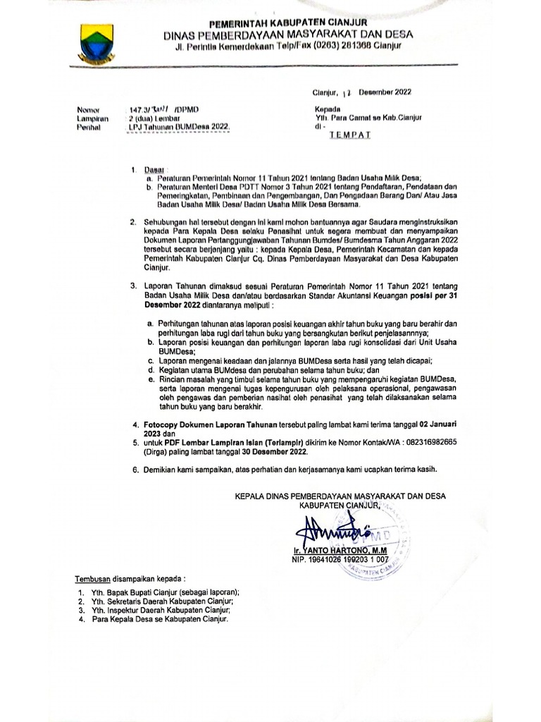 LPJ Tahunan BUMDesa 2022-1 | PDF
