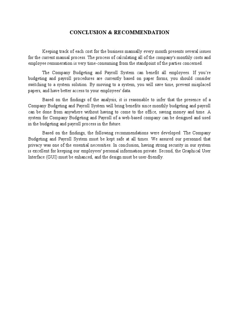 Conclusion & Recommendation | PDF