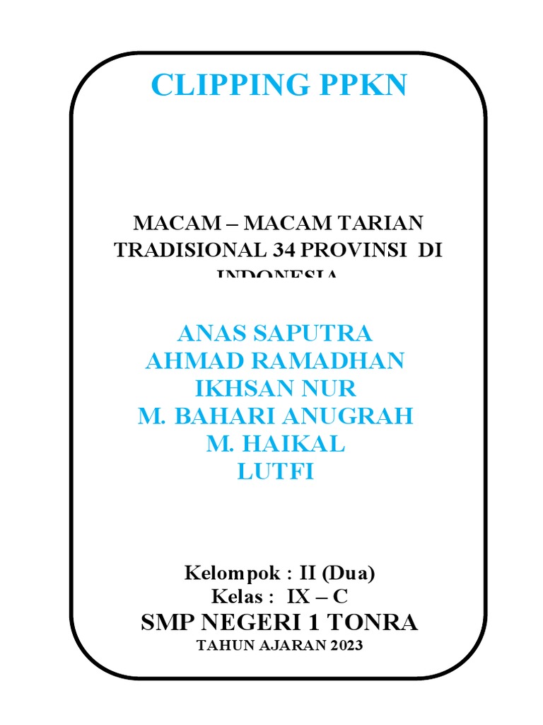Klipping PPKN Tarian SMP | PDF | Kajian Bahasa Asing | Seni