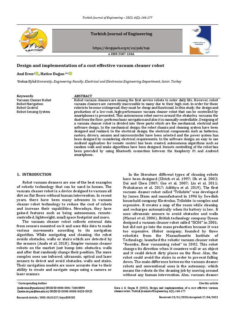 Design and Implementation of A Cost Effective Vacuum Cleaner Robot | PDF | Electric Motor ...
