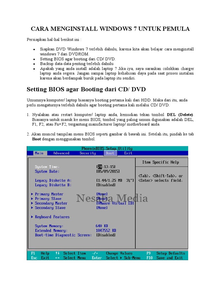 Cara Menginstall Windows 7 Untuk Pemula | PDF