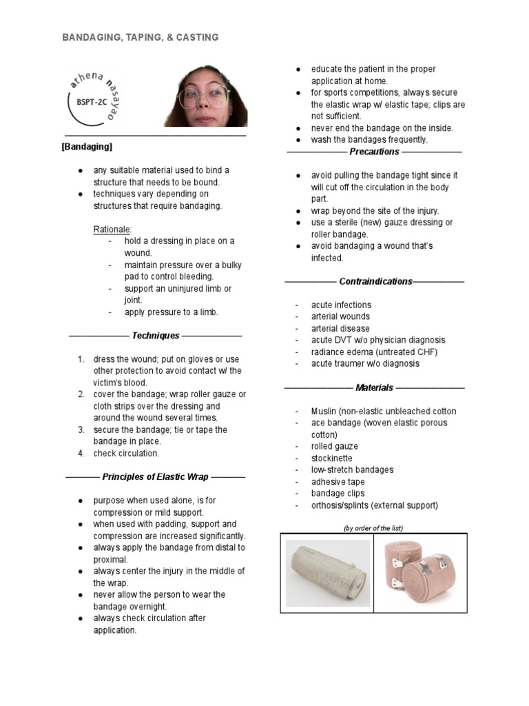 Bandaging, Taping, and Casting Guide | PDF | Wound | Clinical Medicine