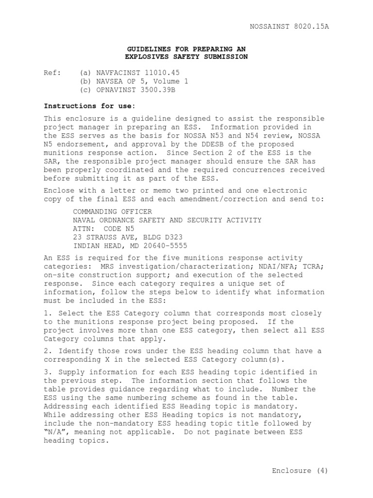 Guidelines for Preparing an Explosives Safety Submission for Munitions ...