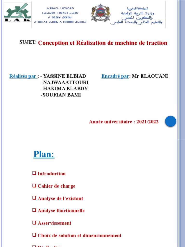 Présentation PFE | PDF | Sciences physiques | Ingénierie mécanique