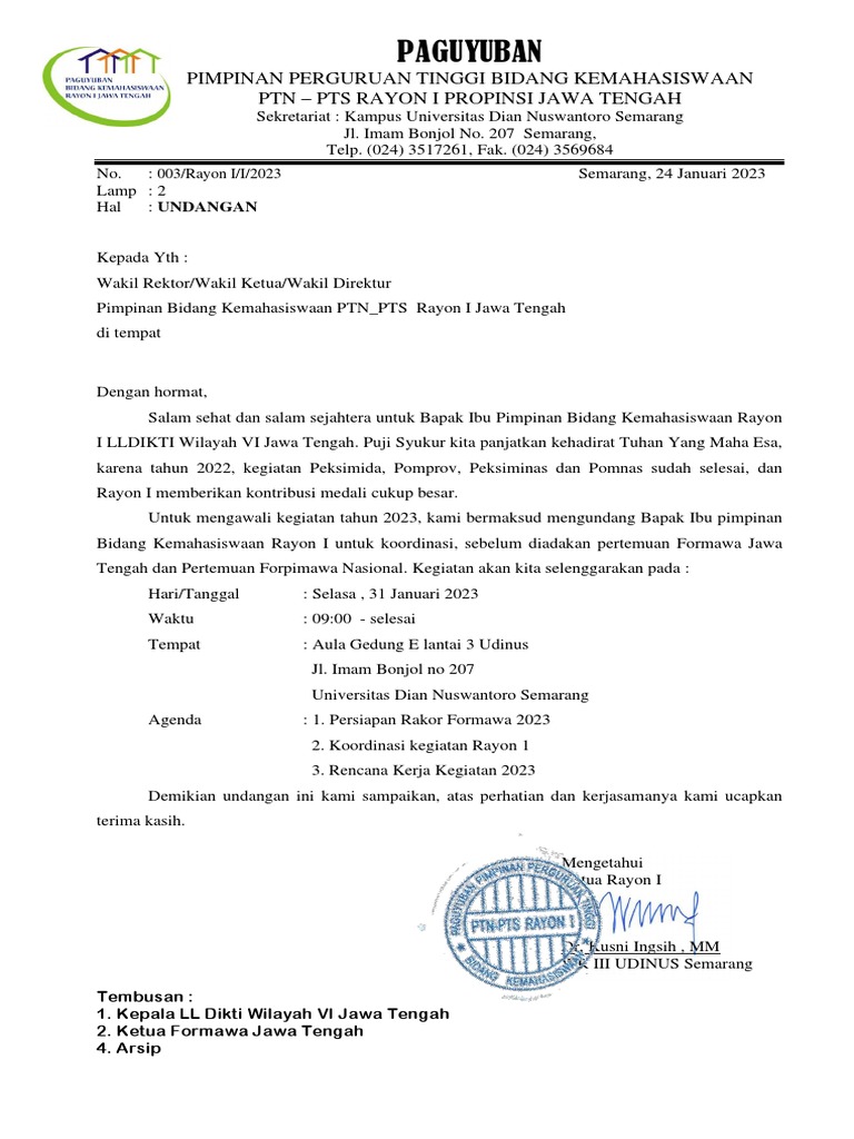 Undangan Rakor Rayon12023 | PDF