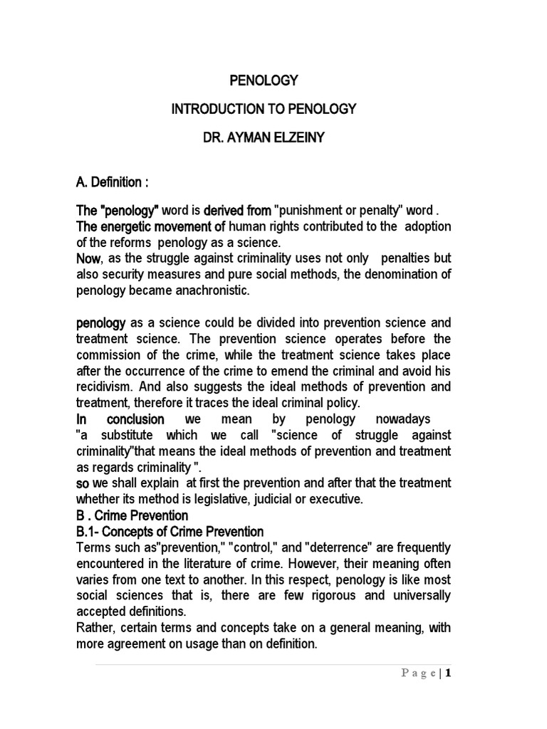 Introduction To Penology | PDF | Crimes | Crime & Violence