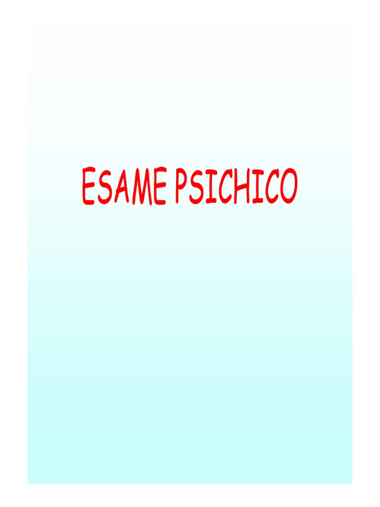 Esame Psichico | PDF