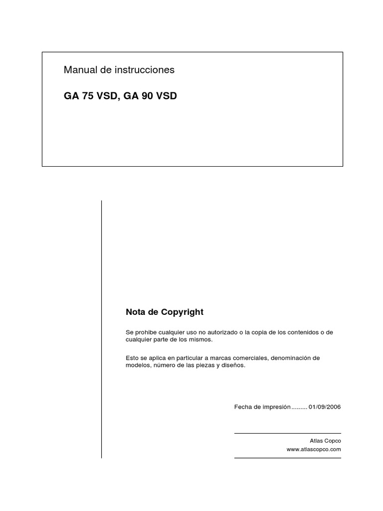 Manual - Ga 75 VSD, Ga 90 VSD | PDF