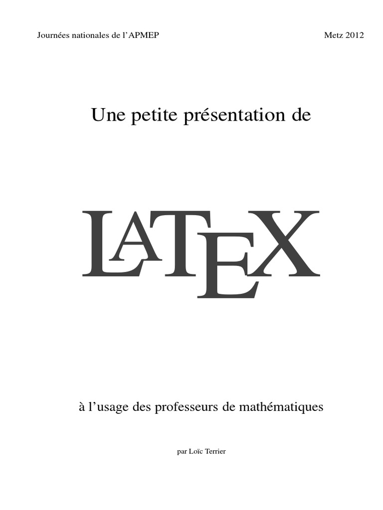P2 37 Initiation LaTeX | PDF