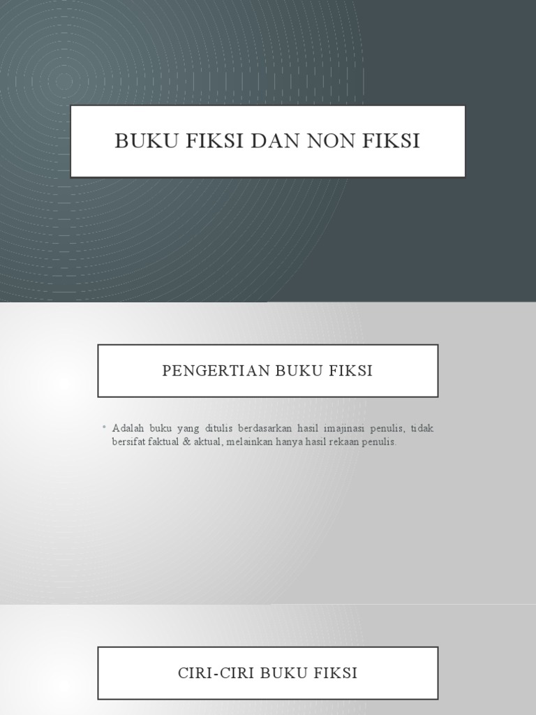 Buku Fiksi Dan Non Fiksi | PDF