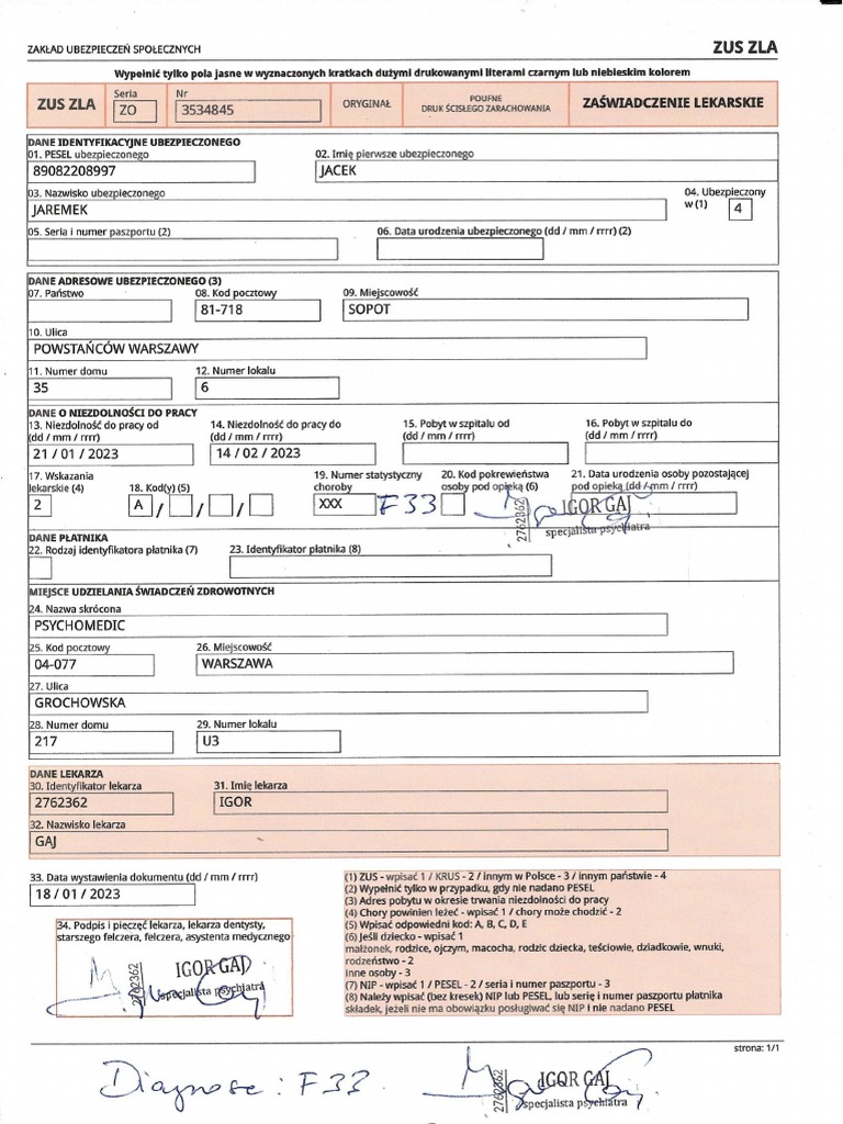 Zus Zla 180123 | PDF