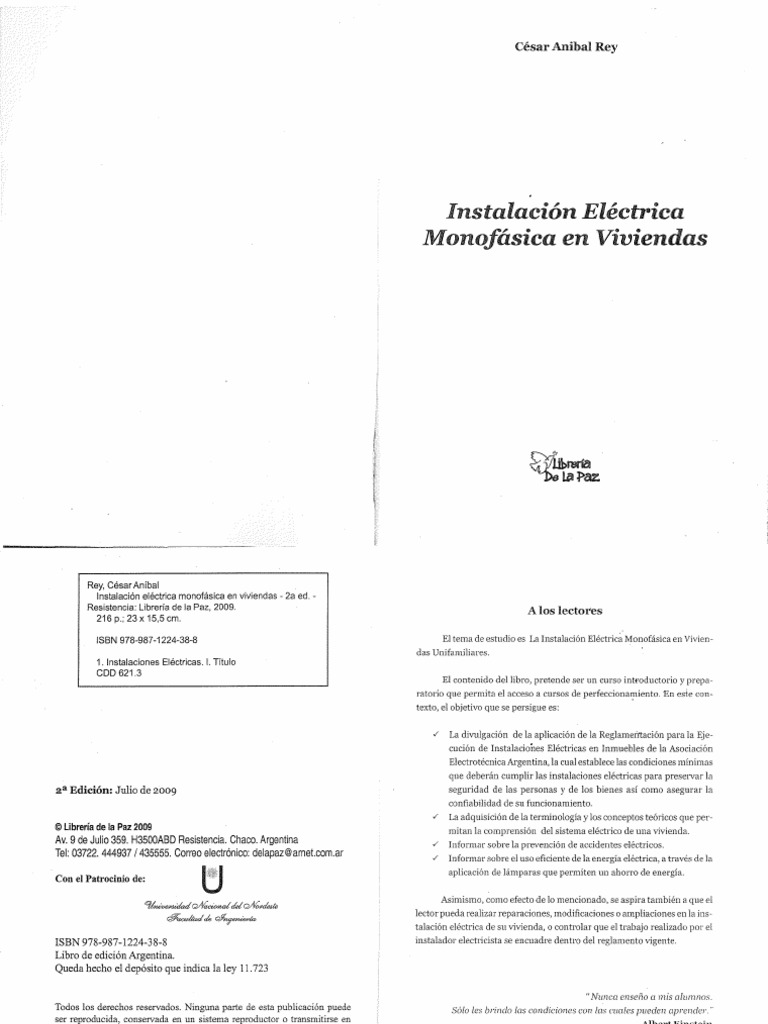 Instalacion Electrica Monofasica de Vivienda Cesar Anibal Rey 1 | PDF ...