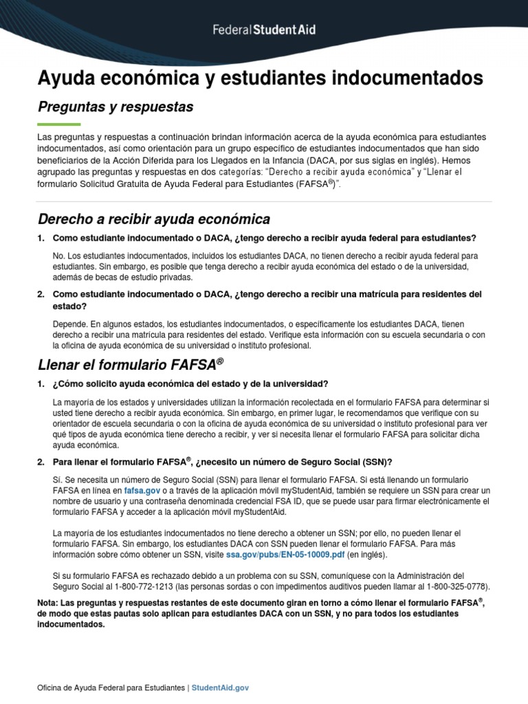 Financial Aid and Undocumented Students Spanish | PDF | Impuestos ...