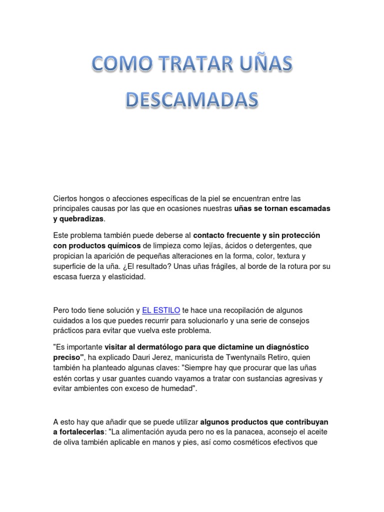 04 Pag. Uñas Descamadas | PDF | Clavo (anatomía) | Nutrición