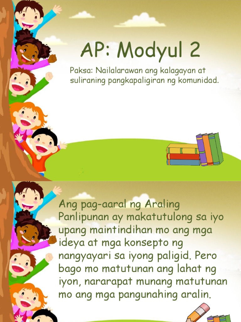 3rdgrading - AP - Module2 - Nailalarawan Ang Kalagayan at Suliraning ...