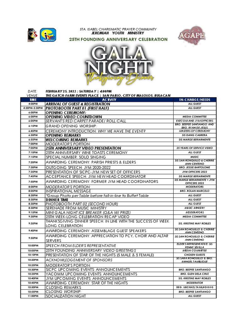 Gala Dinner Programme | PDF