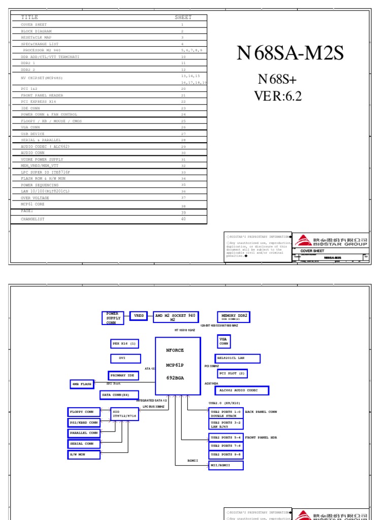 Biostar N68SA-M2S Tech Specs | PDF | Electronics | Computing