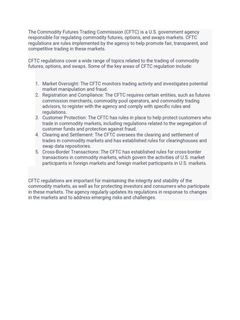 CFTC Regulation | PDF
