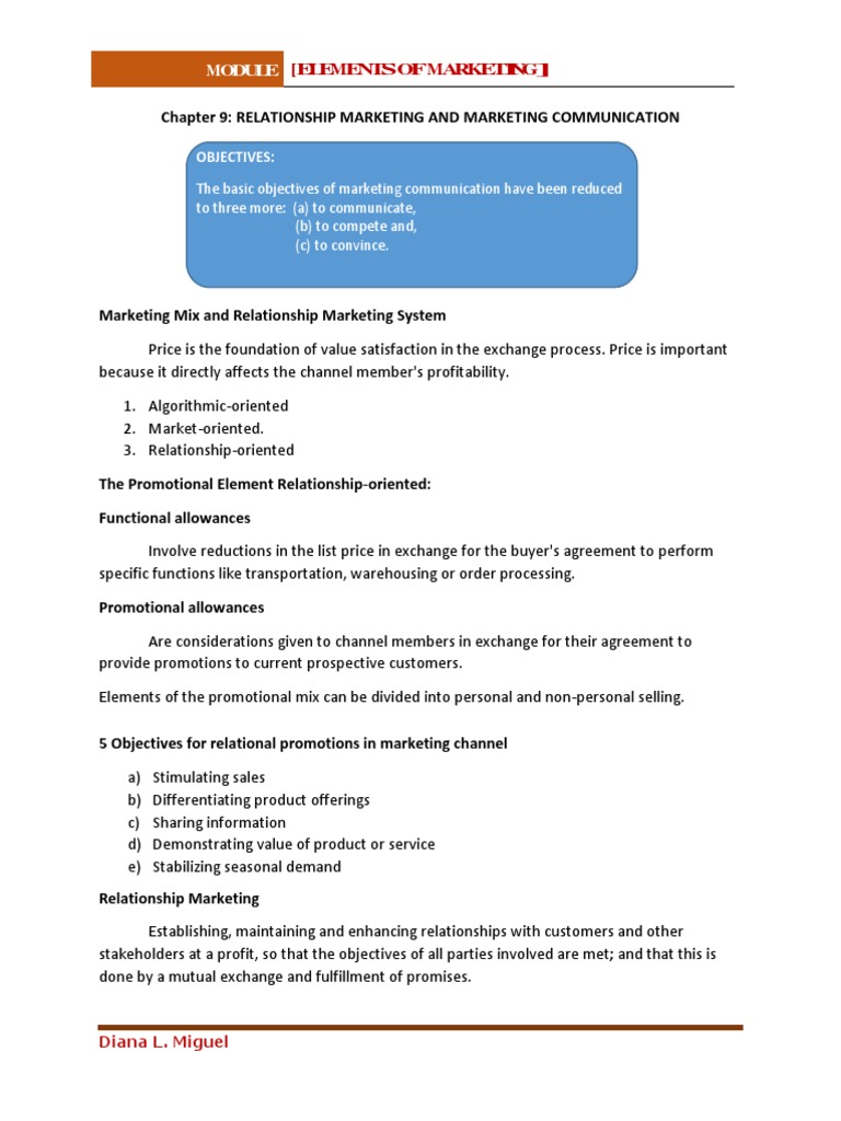 Chapter 9 - Relationship Marketing and Marketing Communication | PDF ...