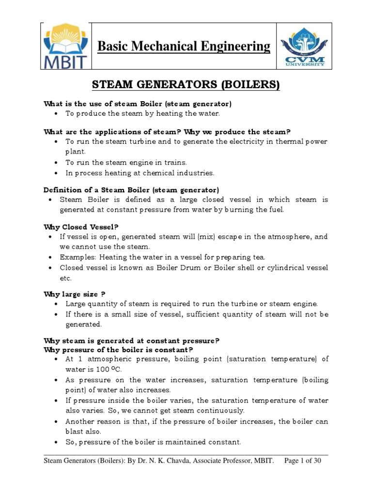Steam Generators (Boilers) 220308 155154 | PDF | Boiler | Steam