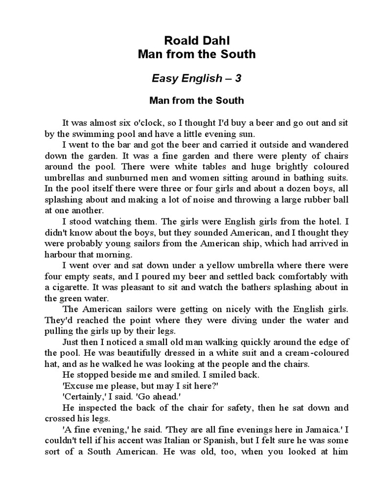 Roald Dahl - Man From The South | PDF | Hand