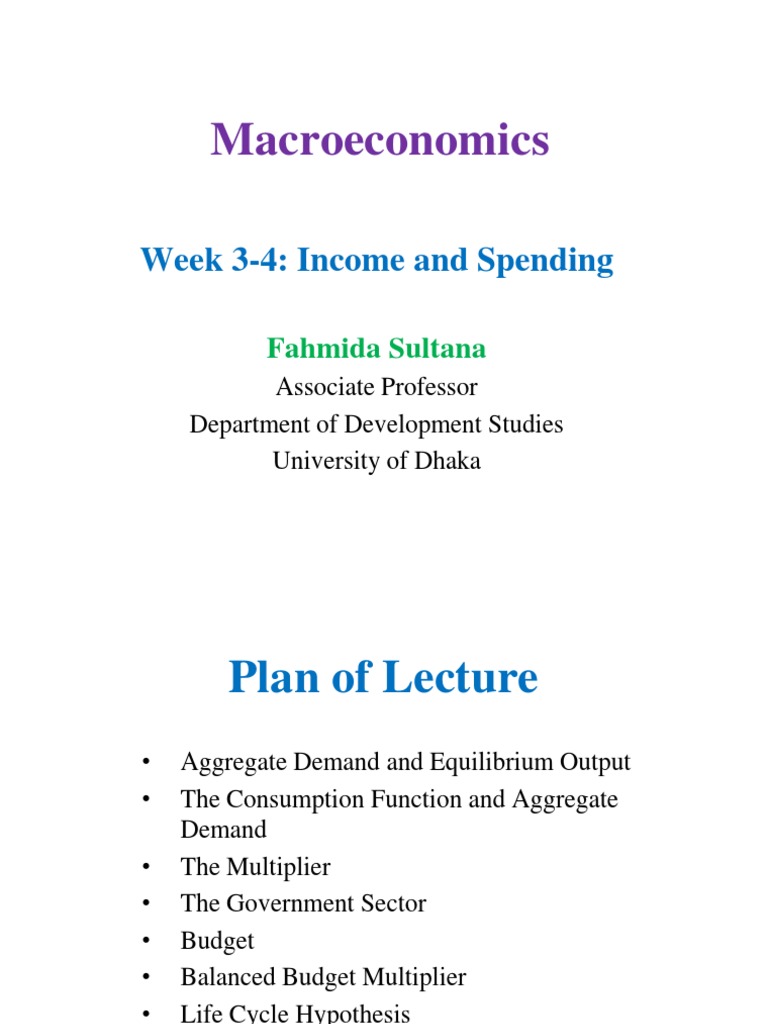 Income and Spending in Macroeconomics | PDF | Fiscal Multiplier ...