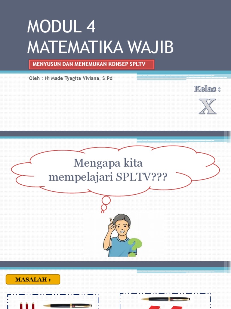 Modul 4 Menemukan Konsep SPLTV (X Wajib) | PDF | Metode & Bahan Ajar