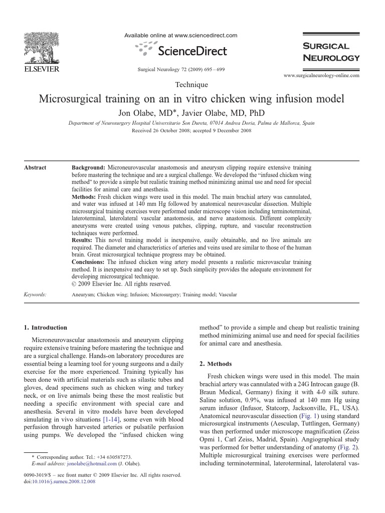 Micro Chicken Wings | PDF | Angiology | Surgery