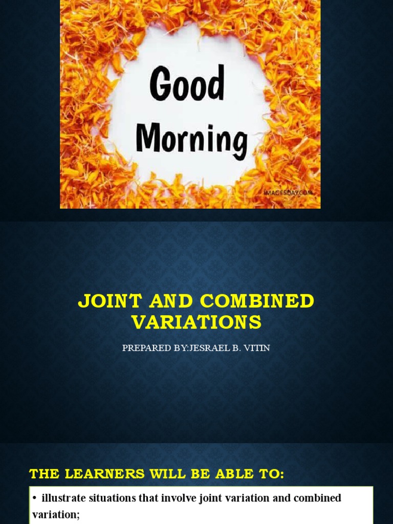 Joint and Combined Variations (Autosaved) | PDF