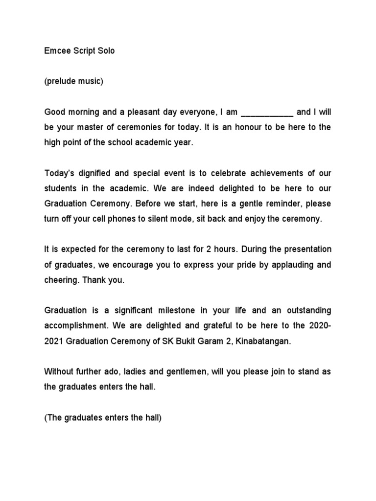 Emcee Script Solo Pdf