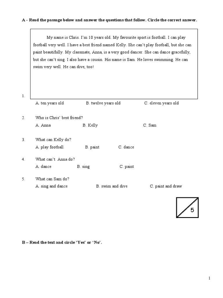 Year 3 Exam Paper 1 SKPS | PDF