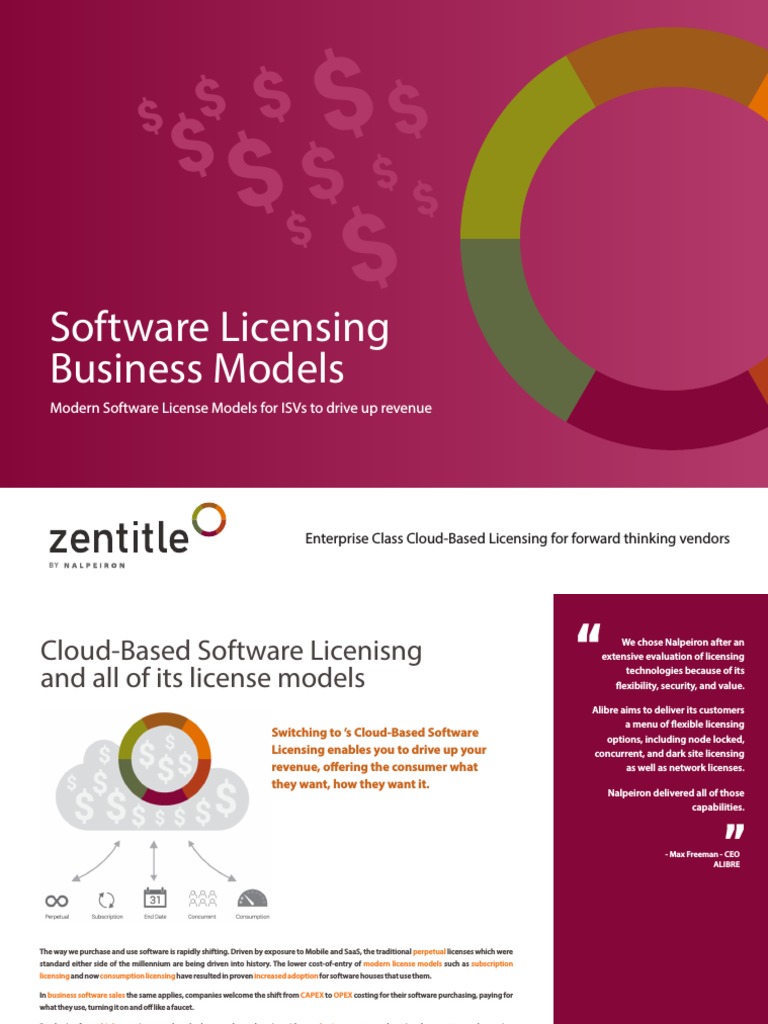 Nalpeiron Software Licensing Models Guide | PDF | Cloud Computing | Subscription Business Model