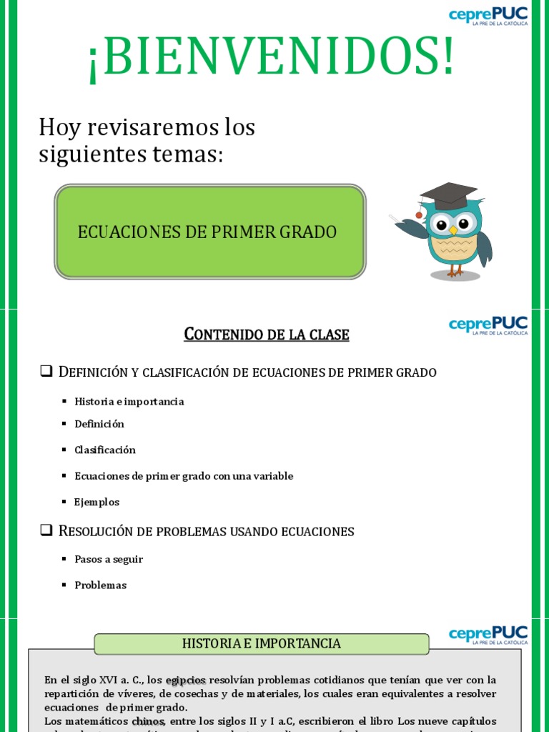 Ecuaciones de Primer Grado: Definición y Ejemplos | PDF | Ecuaciones ...