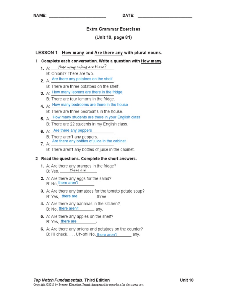 UNIT 10 Extra Grammar Exercises | PDF | Western Cuisine | Regional & Ethnic Food