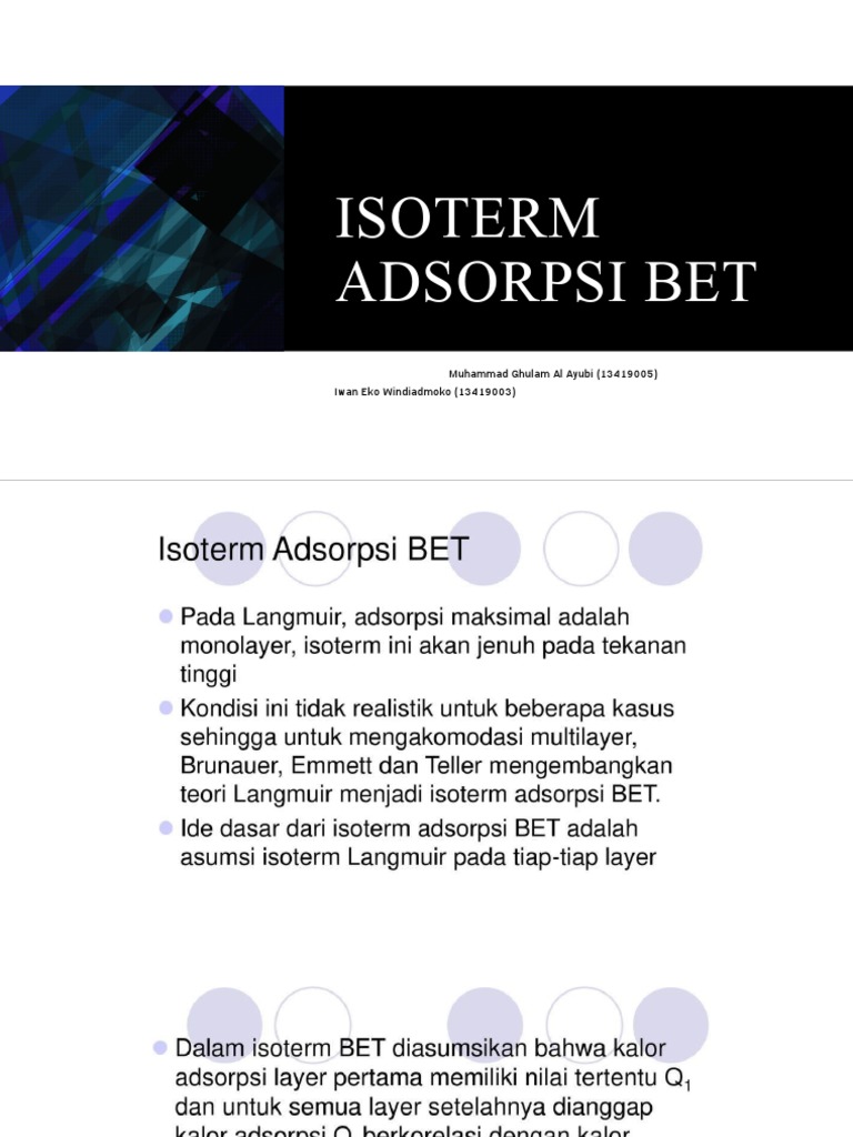 Isoterm Adsorpsi BET | PDF