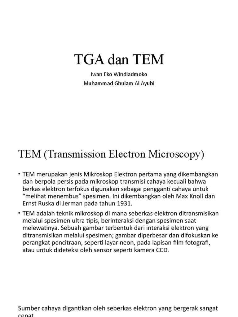 TGA Dan TEM | PDF