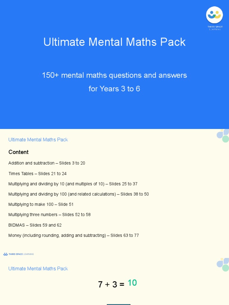 Ultimate Mental Maths for Years 3-6 | PDF | Multiplication | Mathematics
