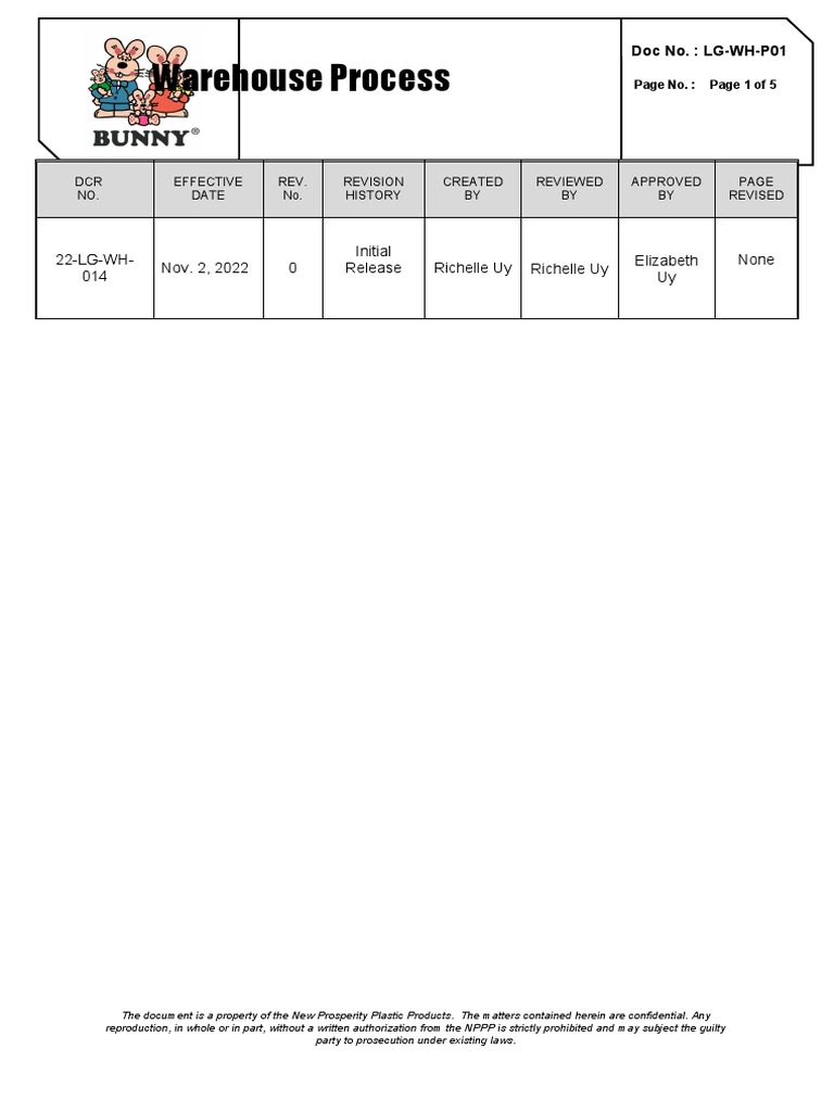 Warehouse Procedure Pdf Warehouse Inventory