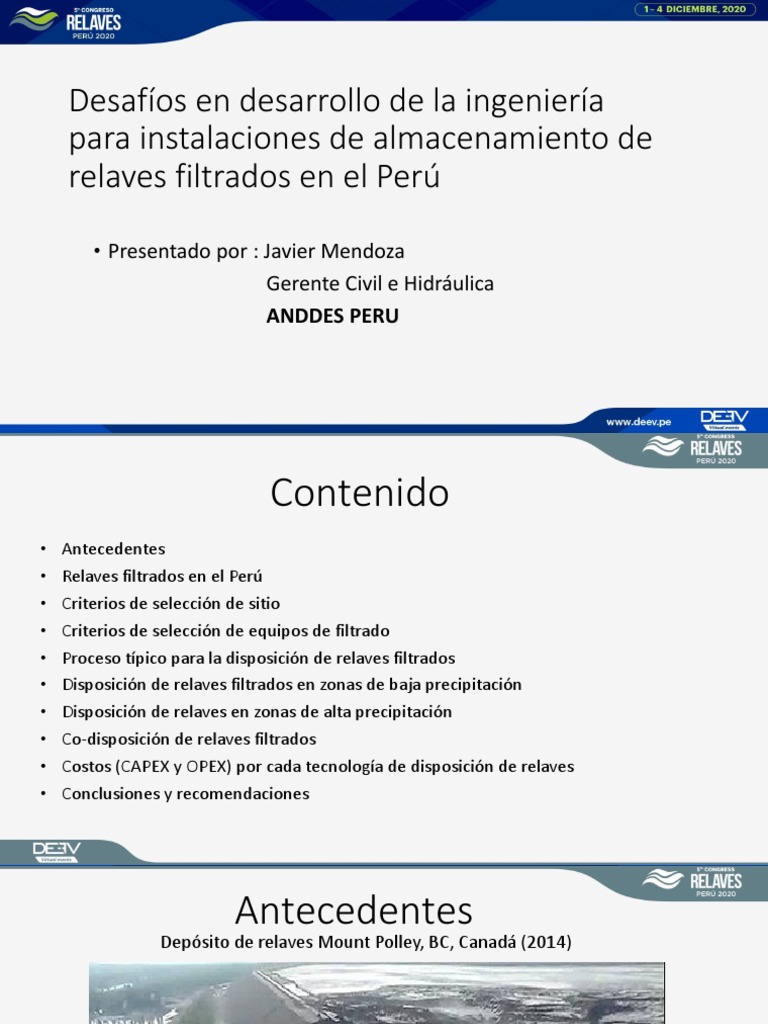 Javier Mendoza - ANDDES - RELAVES PERU 20 DEEV | PDF | Resource ...