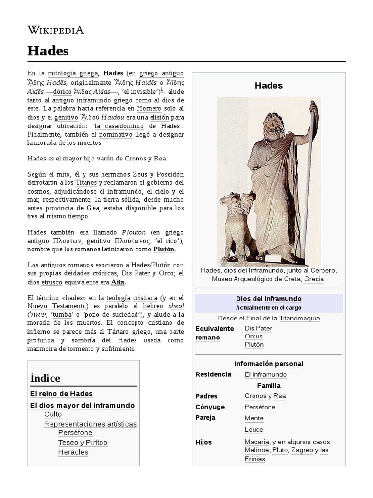 Hades | PDF | infierno | Perséfone
