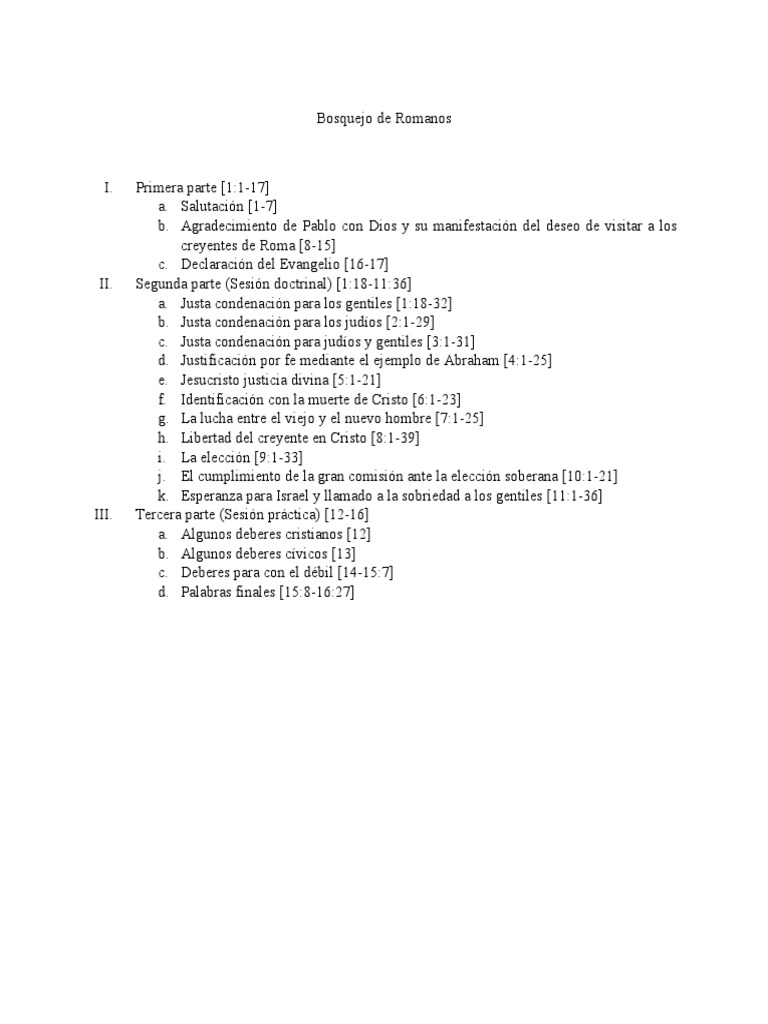 Bosquejo de Romanos | PDF