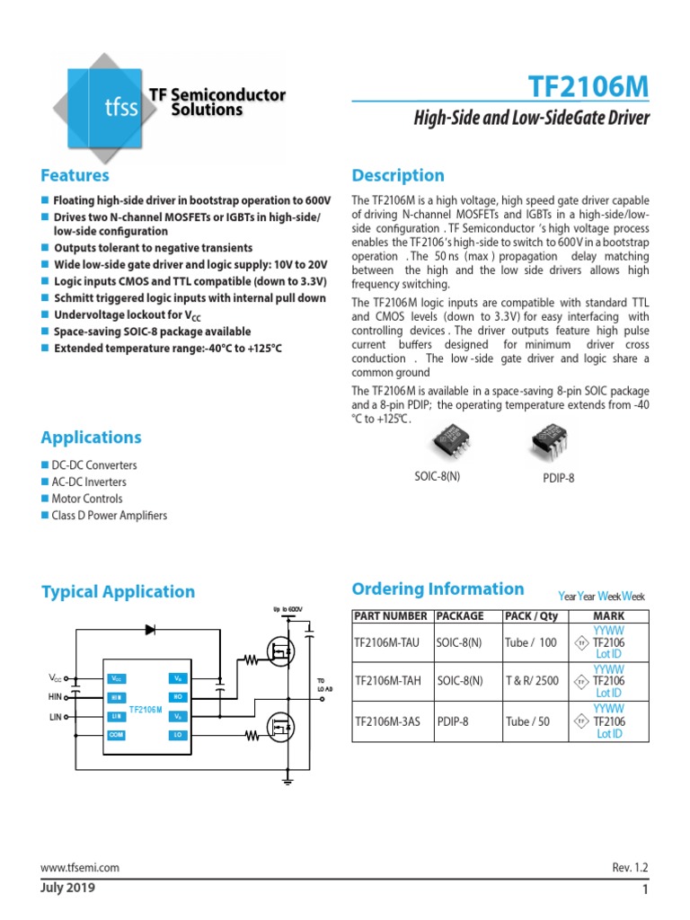 Tfss-Tf2106m-Tah C2836236 | PDF | Logic Gate | Field Effect Transistor