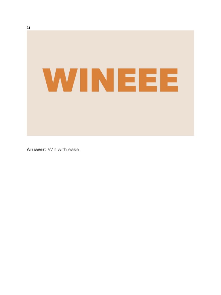 Answer: Win With Ease | PDF