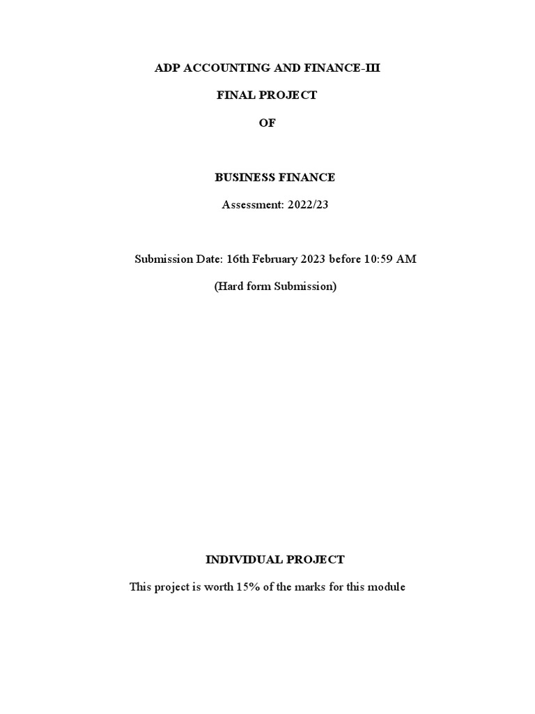 Business Finance Project Analysis | PDF | Balance Sheet | Accounting