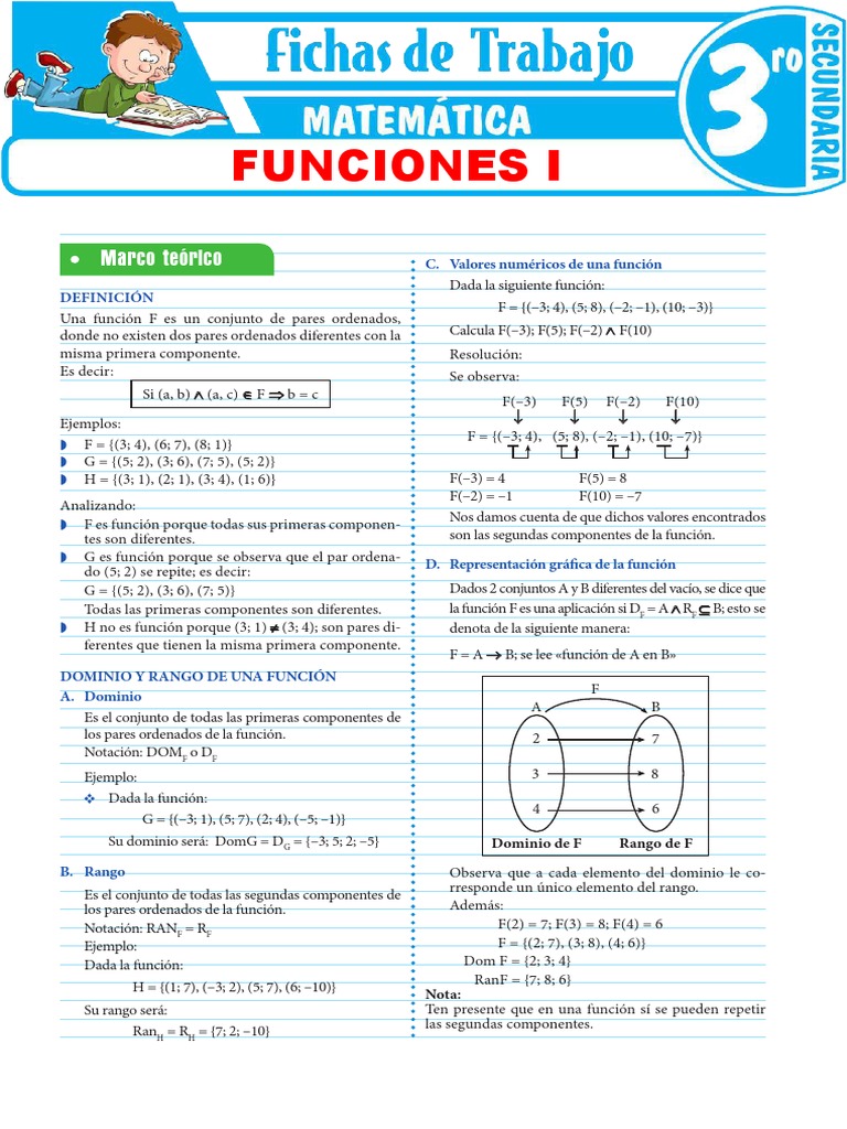 Funciones I para Tercer Grado de Secundaria | PDF | Función ...