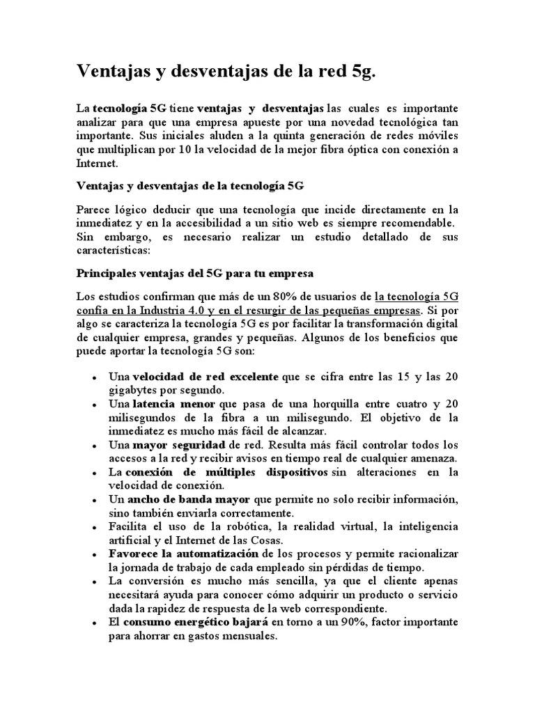 Ventajas y Desventajas | PDF