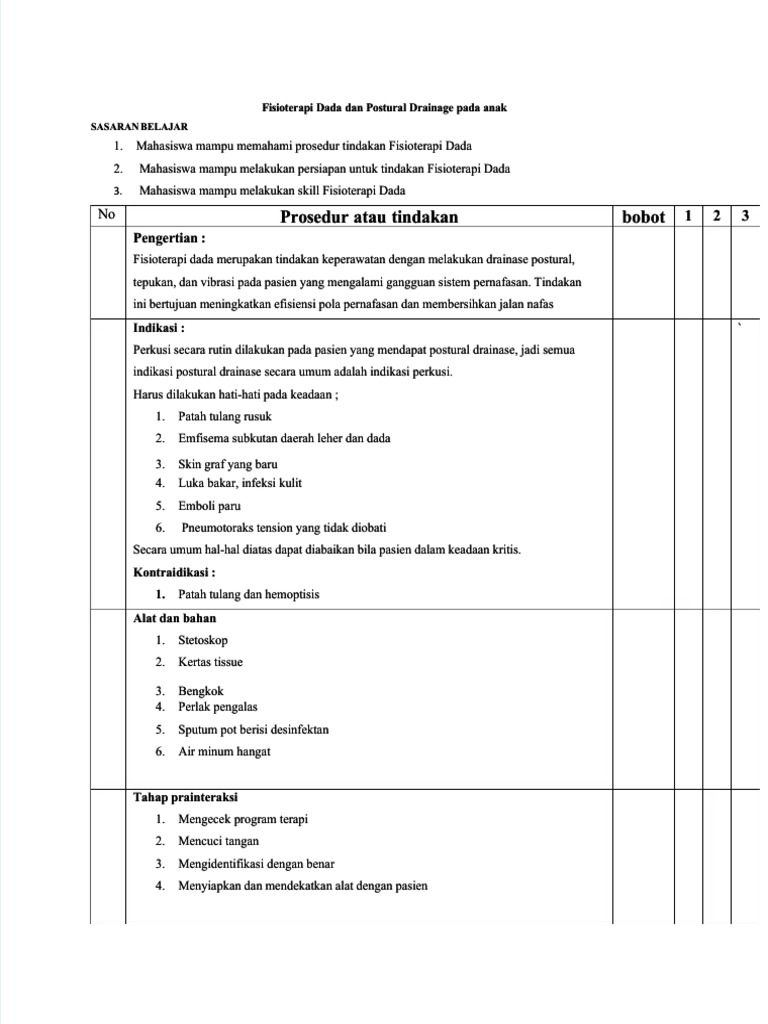 Fisioterapi Dada Anak: Prosedur & Indikasi | PDF | Pengembangan Diri | Kesehatan Holistik