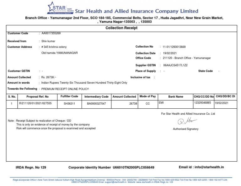 Premium Receipt | PDF | Insurance | Business