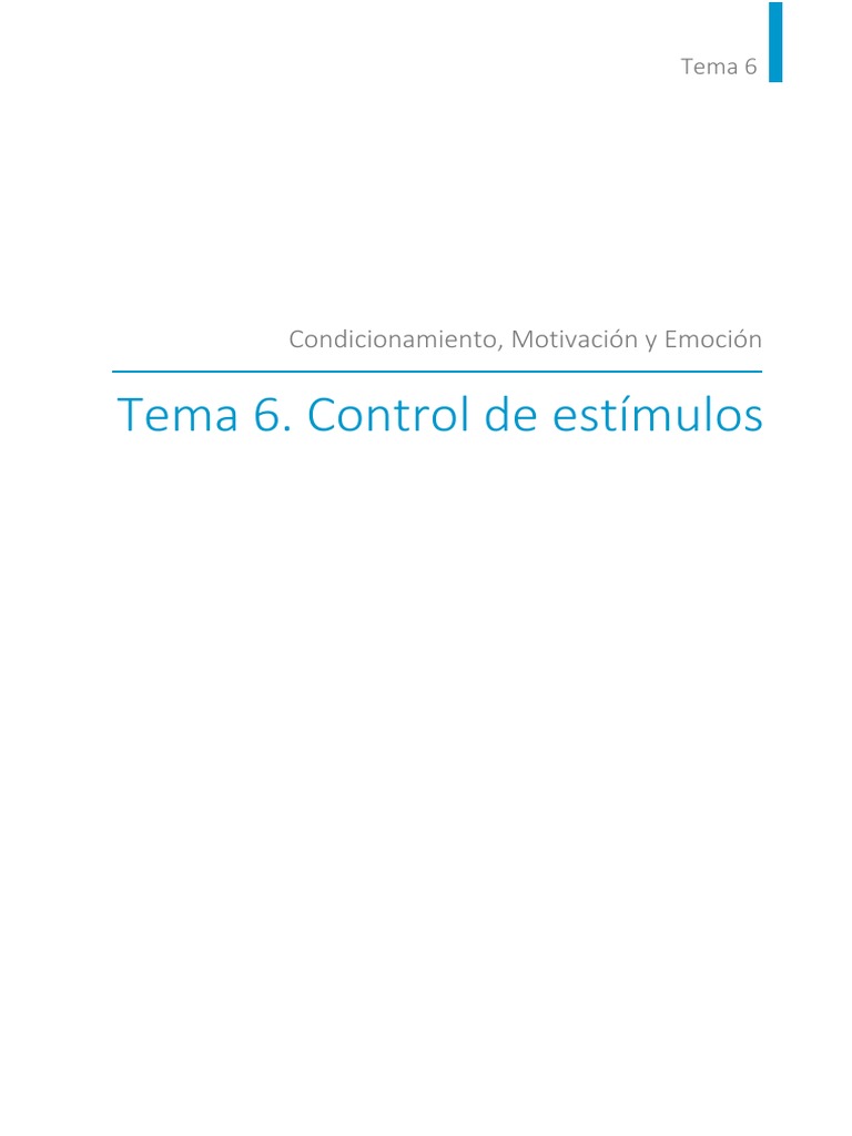 Tema 6 Motivación | PDF | Comportamiento | Las emociones