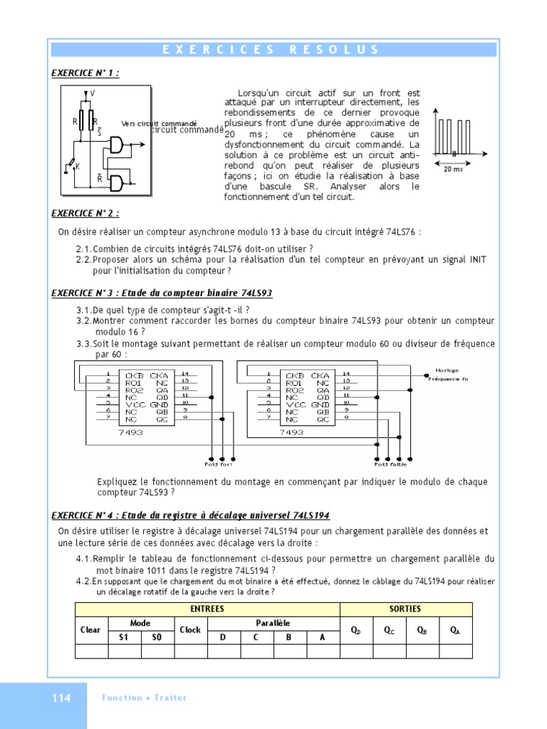 La Logique Sequentielle Exercices Corriges | PDF | Circuit électronique ...